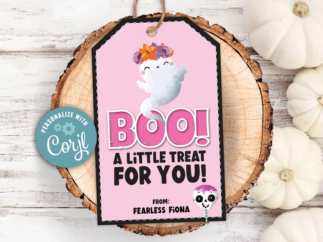 Editable Halloween Treat Bag Tags for Kids, Cute Printable Boo Basket ...