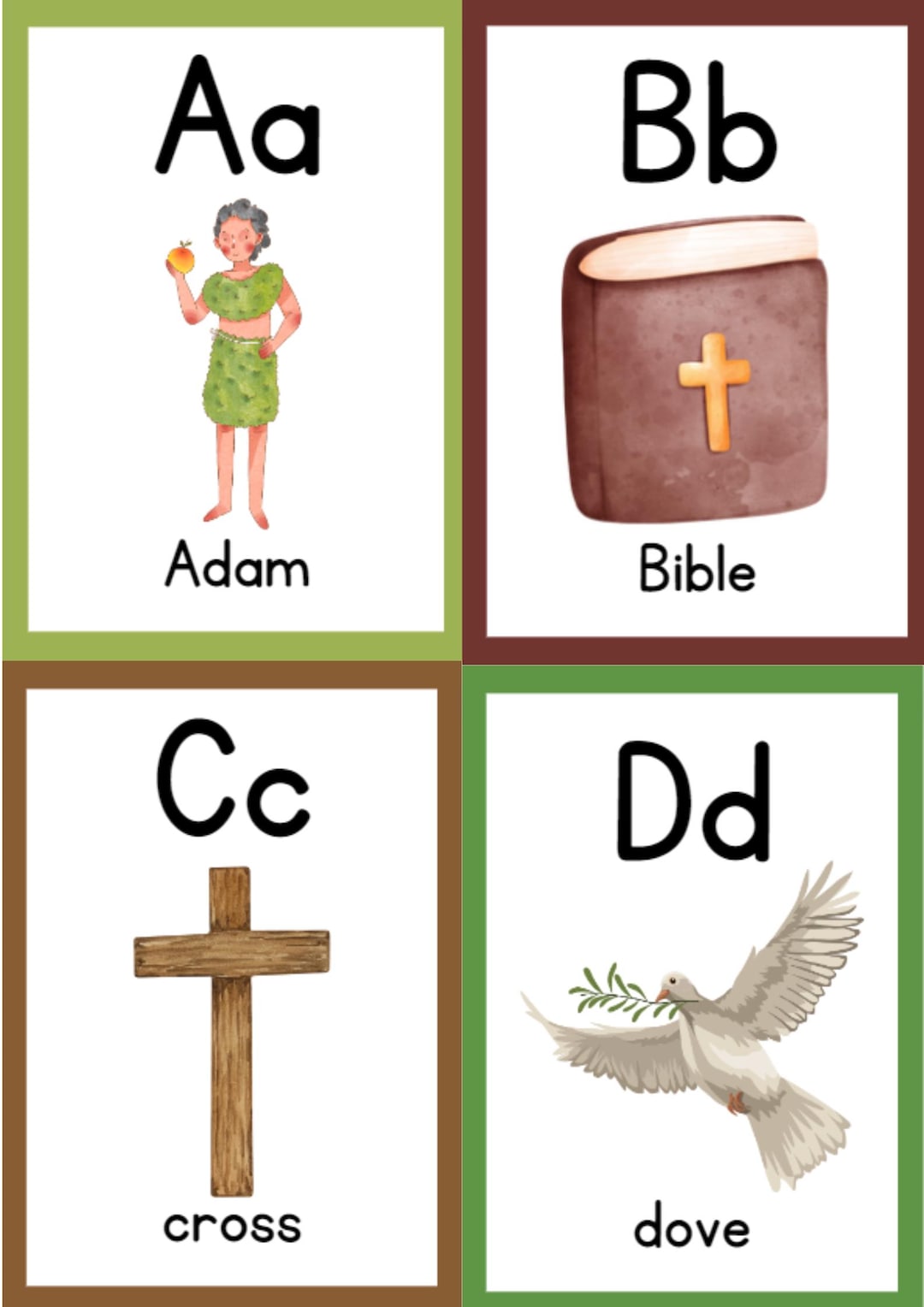 Printable Bible Alphabet Cards - Etsy
