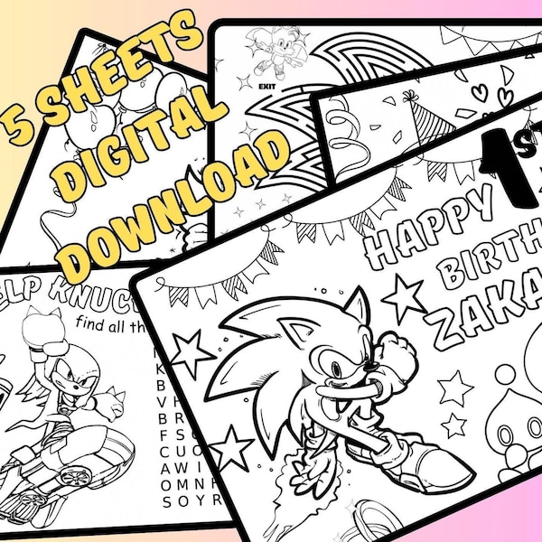Sonic Party Printable - Etsy