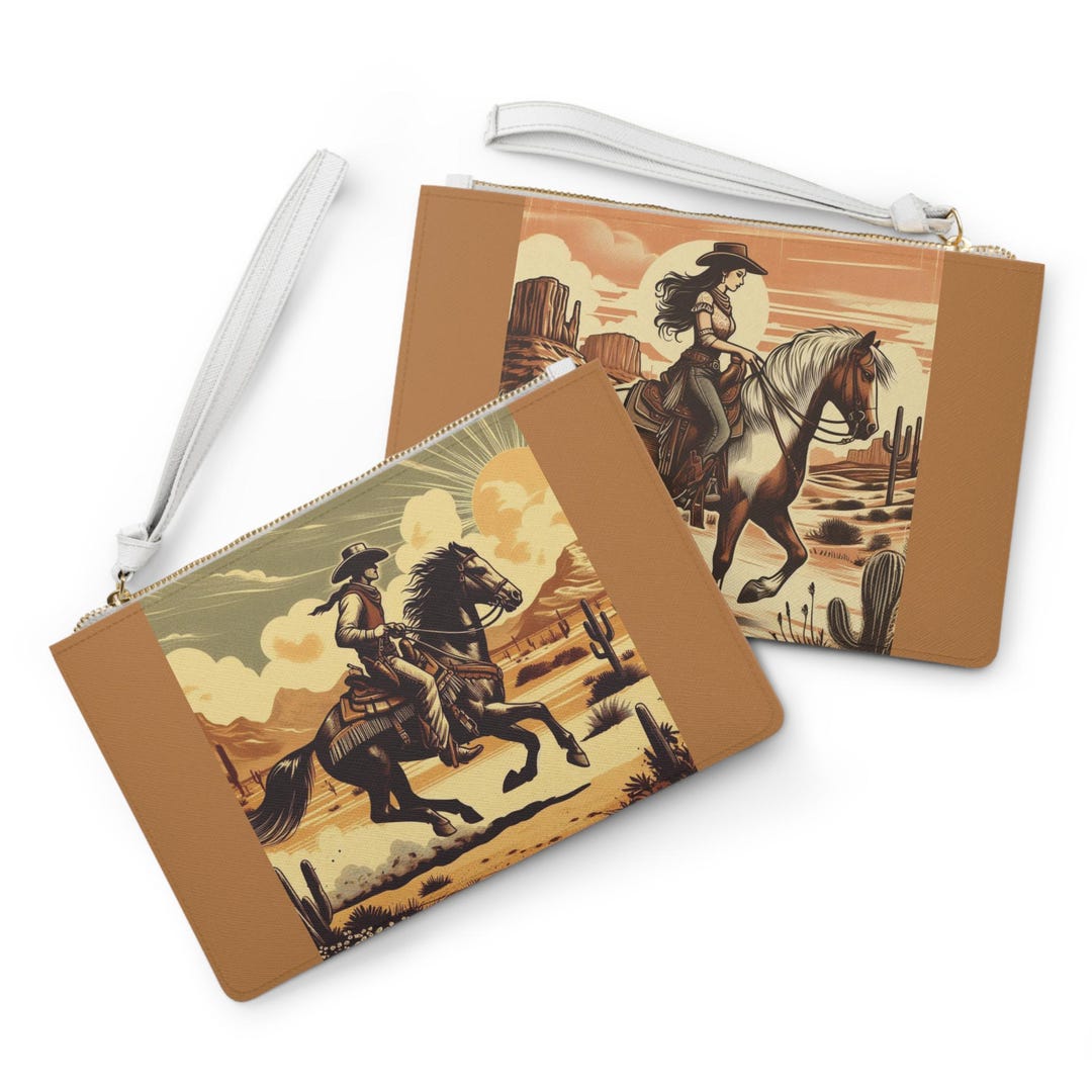 Western Horses, Cowgirl, Cowboy Clutch Bag - Etsy