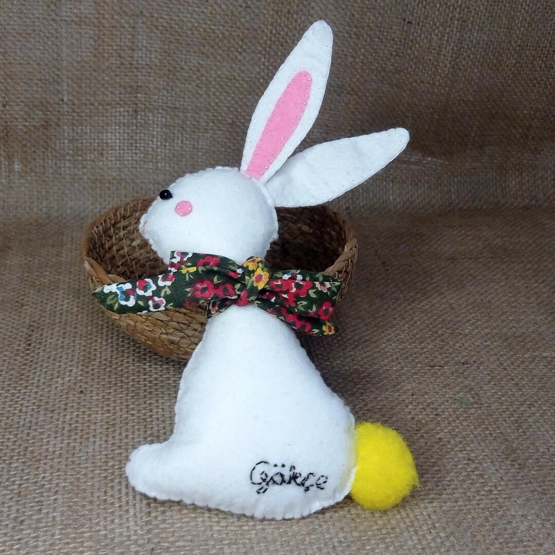 Felt Rabbit Toy, Easter Bunny, Personalized Easter Gift for Kids ...