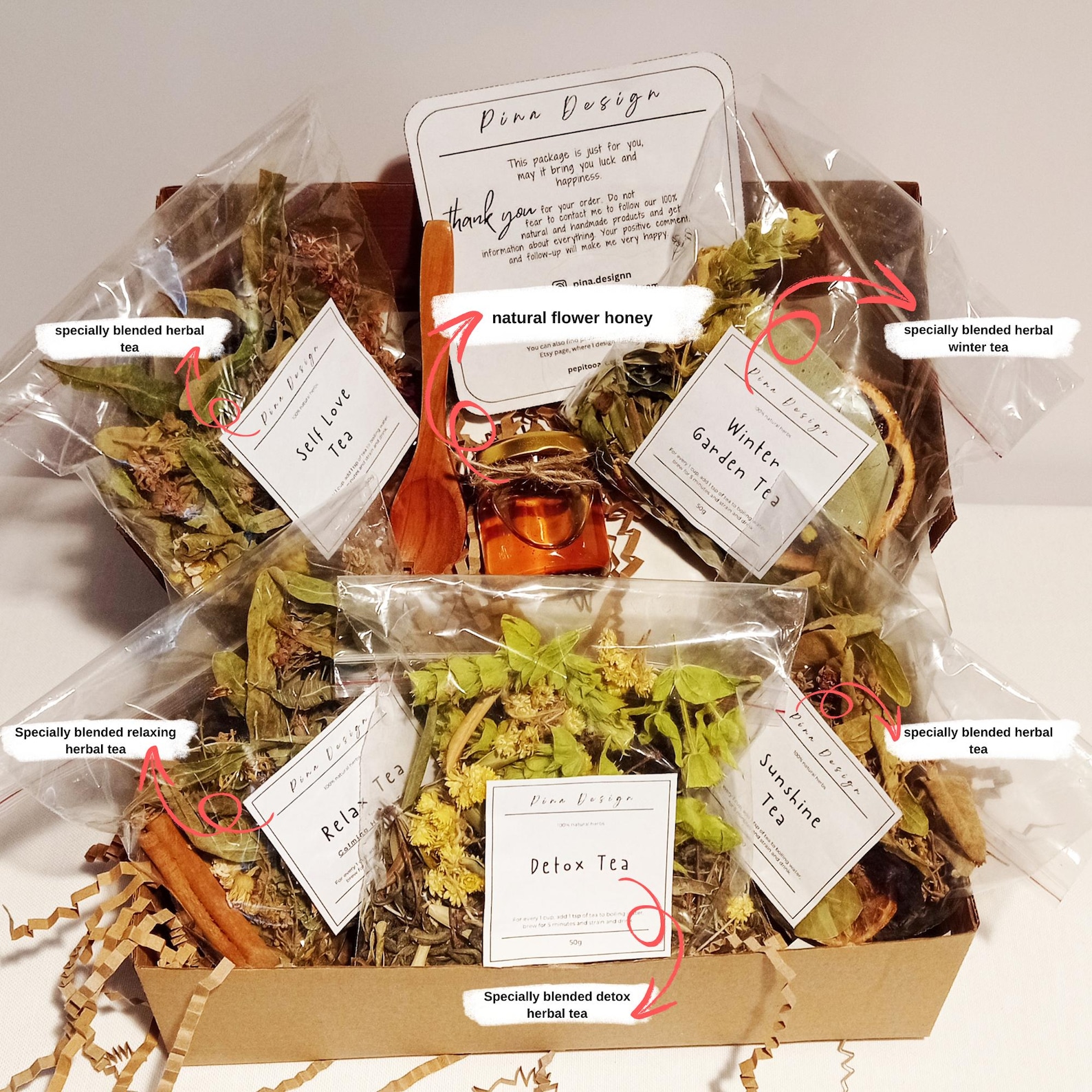 Healing Herbal Tea Gift Box From Nature, Wellness Tea, Detox Tea, Relax ...