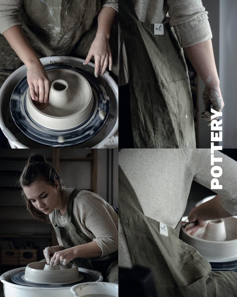 Split Leg Pottery Apron Sewing Pattern PDF | Cross Back Apron Pattern ...
