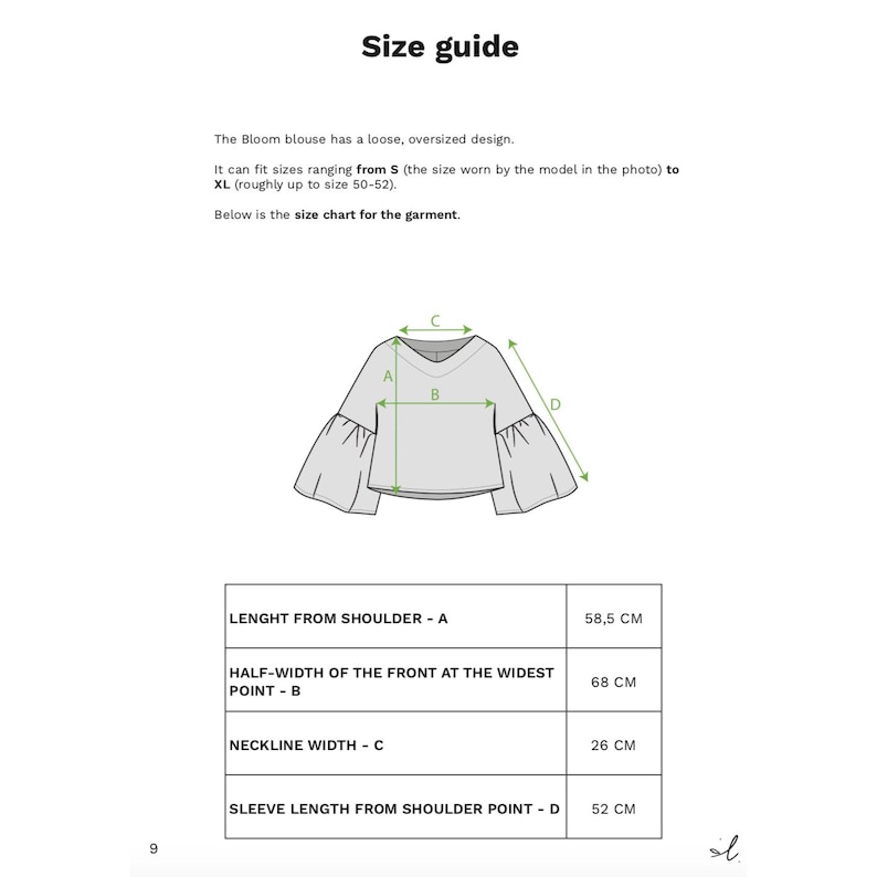 Bloom Blouse Sewing Pattern | Easy Blouse Pattern PDF for Beginners ...