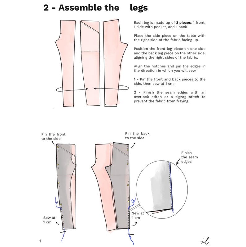 Dafne Pants Sewing Pattern PDF | Elastic Waist Pants Pattern Pdf | Easy ...