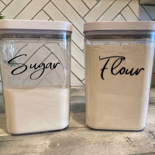 Pantry Organizing Labels Decals Flour Sugar Tea Coffee - Etsy