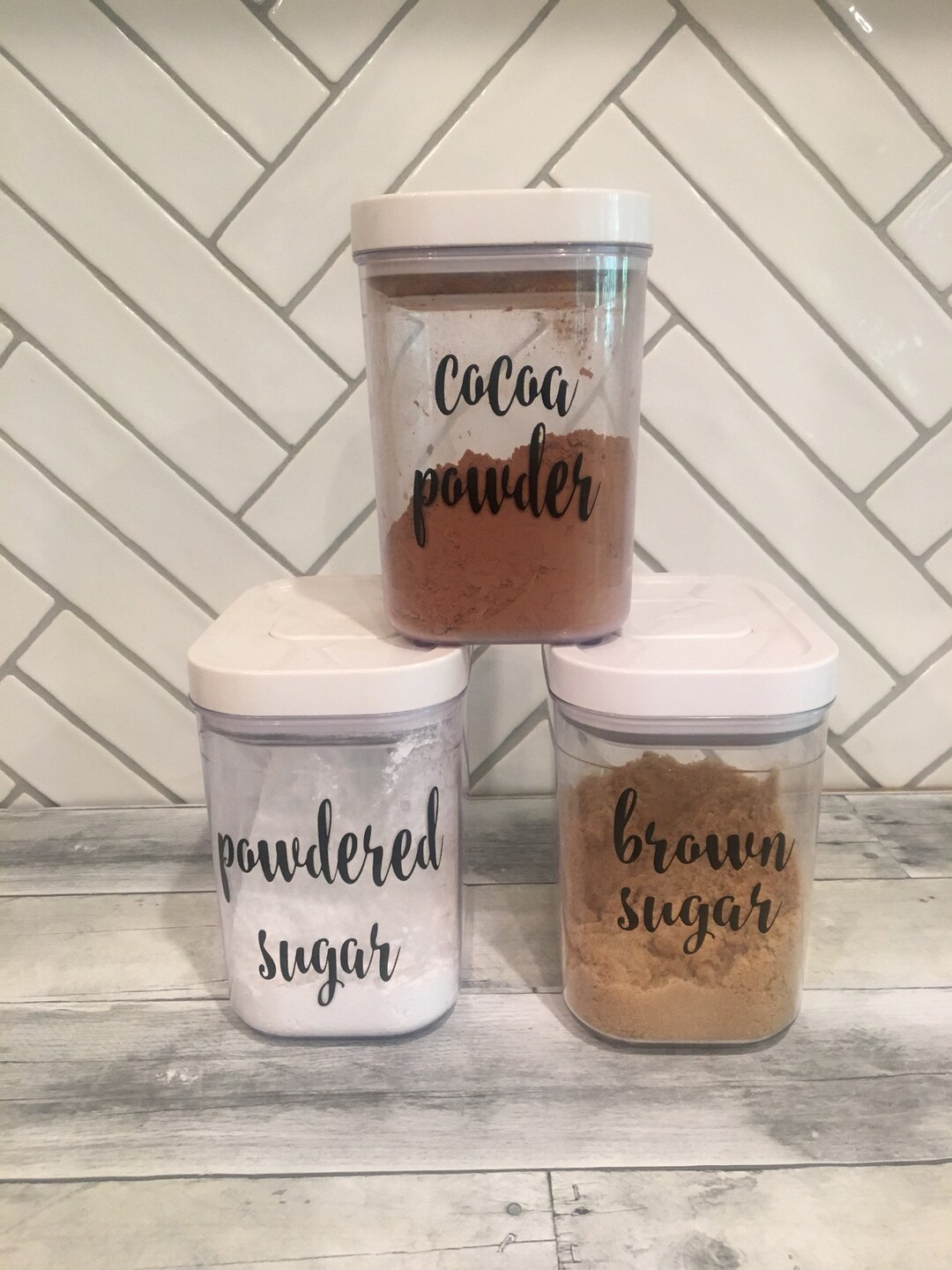 Small Pantry Organizing Labels Decals - Flour - Sugar - Tea - Coffee - Etsy
