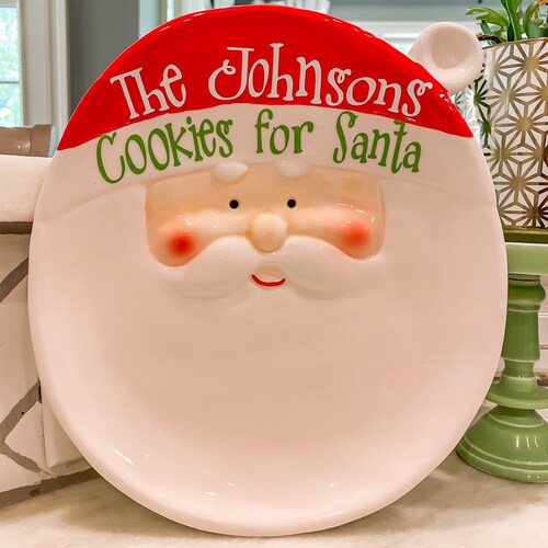 Personalized Santa Cookie Plate - Etsy