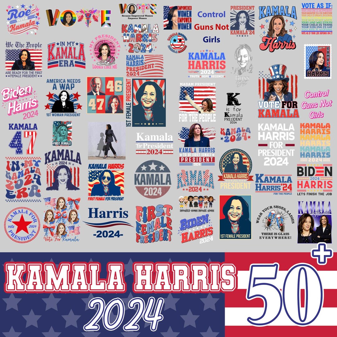 50 Kamala Harris 2024 Bundle, Kamala Png, Kamala Harris Png, Harris for ...