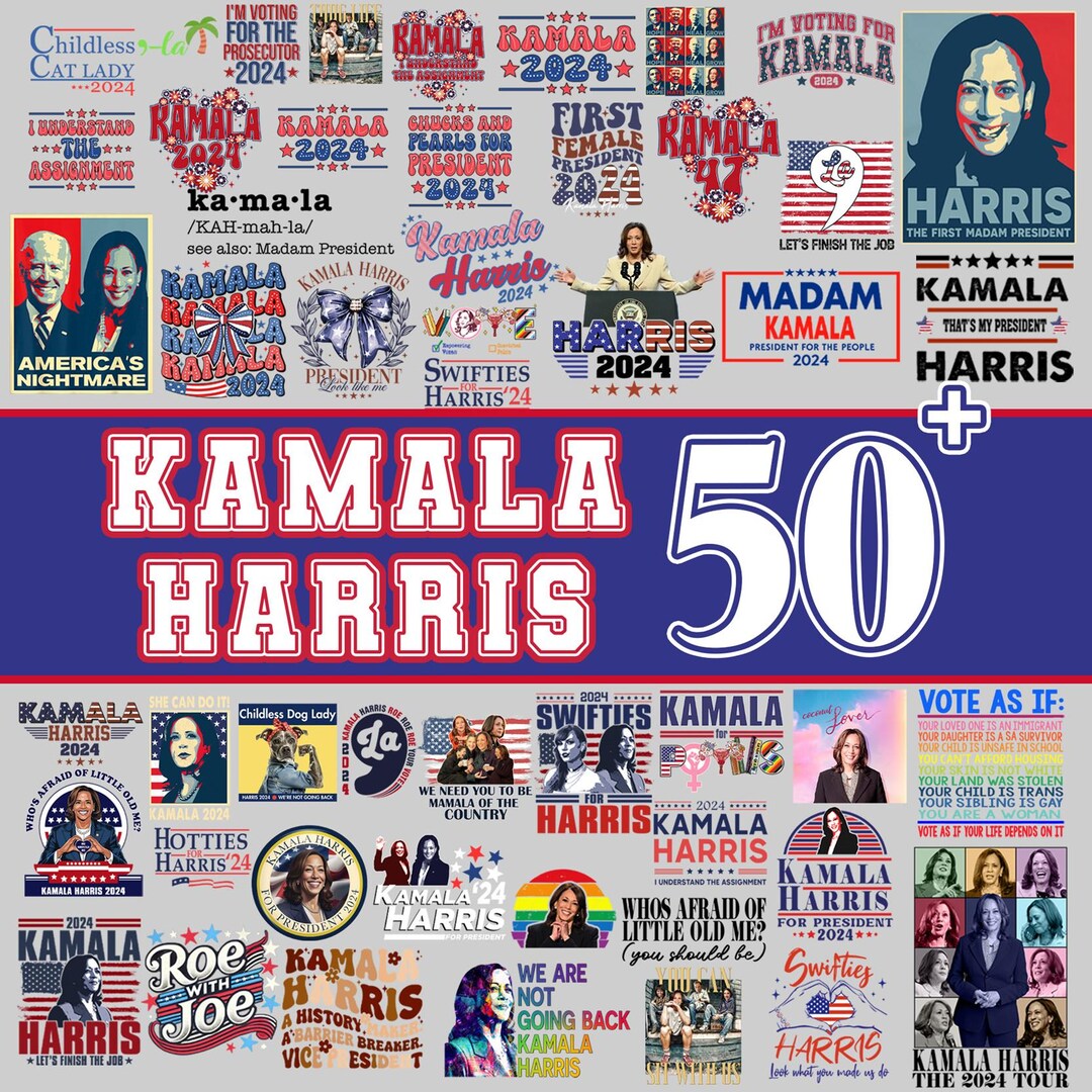 50 Kamala Harris 2024 Bundle, Kamala Png, Kamala Harris Png, Harris for ...
