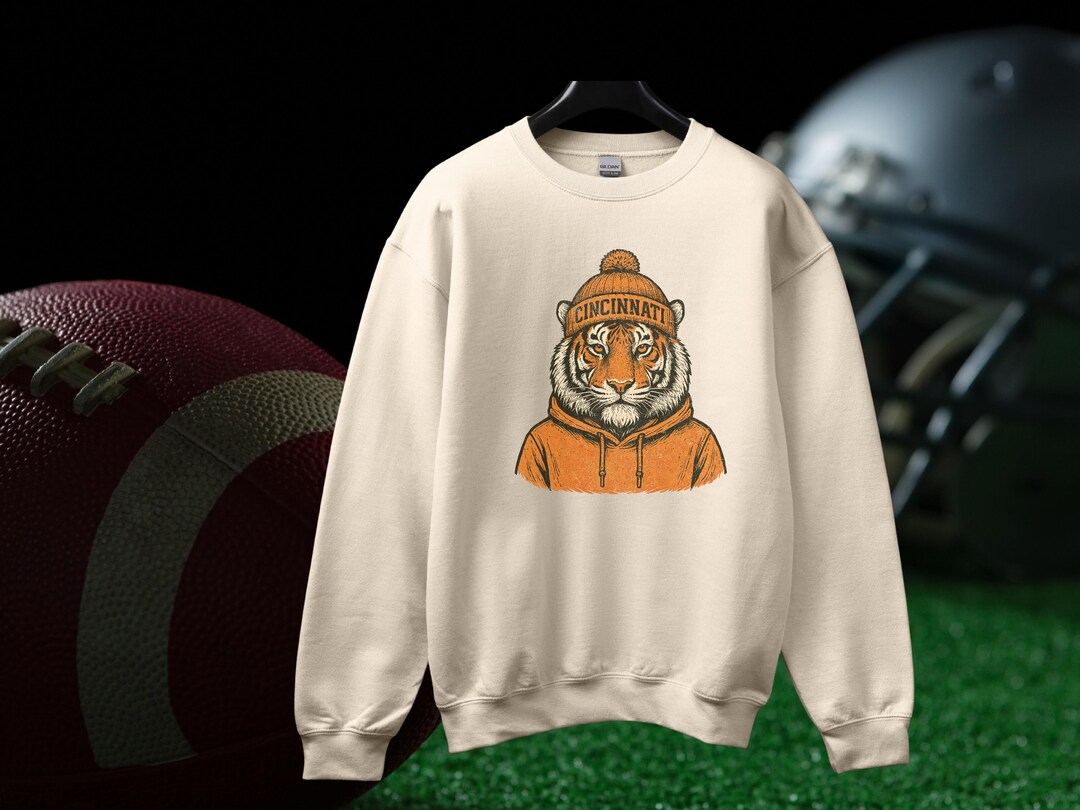 Vintage Cincinnati Tiger Graphic Sweatshirt - Retro Style Pullover - Etsy