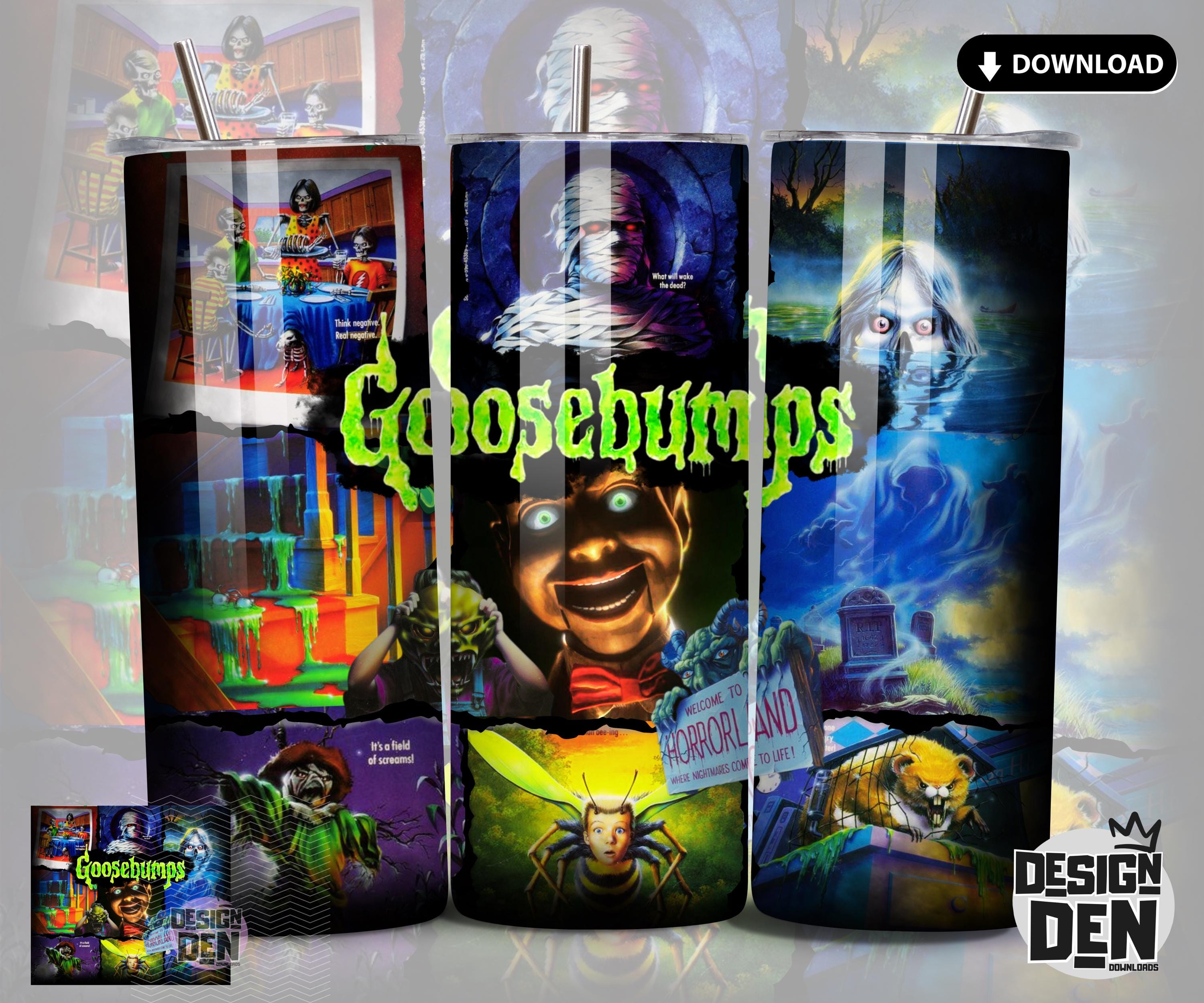 Goosebumps Horror Collage Tumbler Wrap – 90s Nostalgia Scary Book Art ...