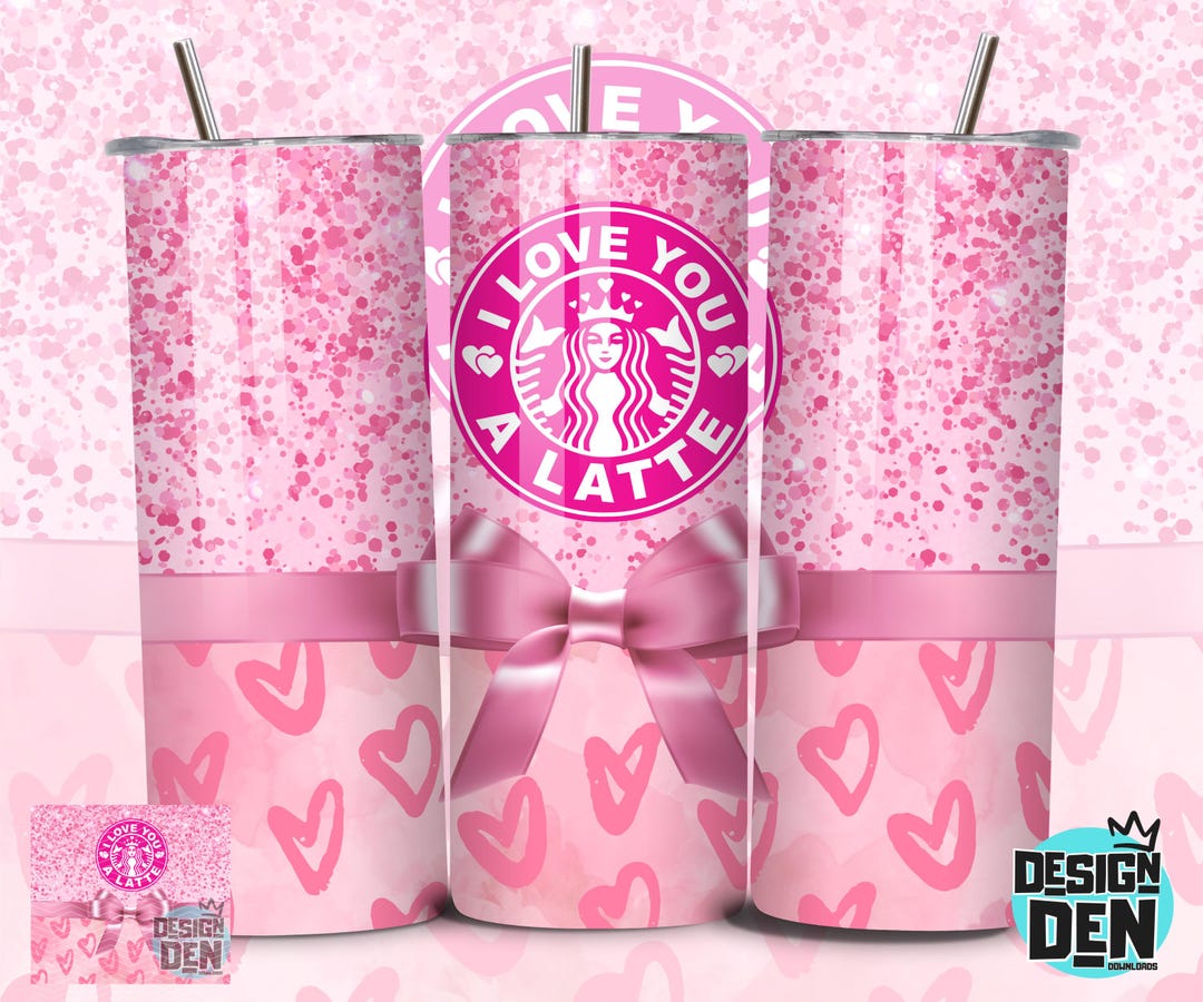 I Love You A Latte Tumbler Wrap: Valentine's Coffee Design (digital ...
