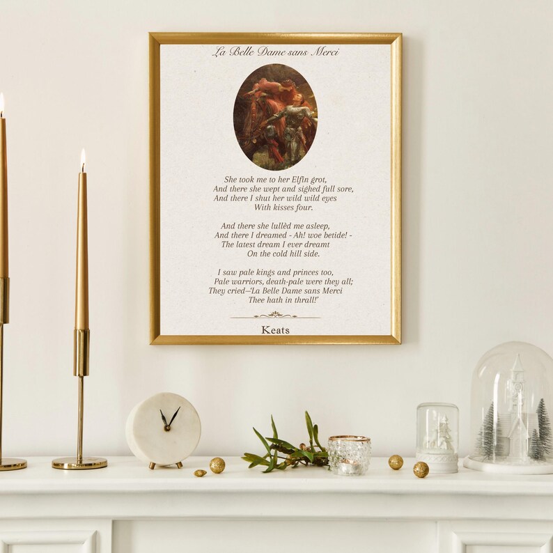 John Keats Print, La Belle Dame Sans Merci, Poetry Print, Vintage Wall ...