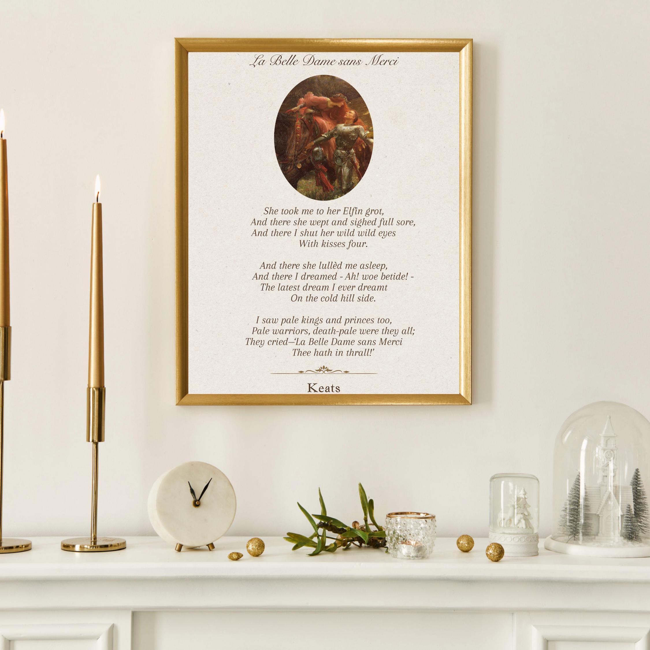 John Keats Print, La Belle Dame Sans Merci, Poetry Print, Vintage Wall ...