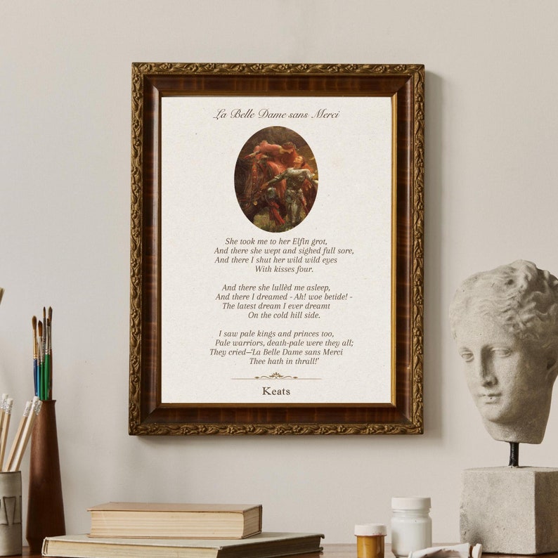 John Keats Print, La Belle Dame Sans Merci, Poetry Print, Vintage Wall ...