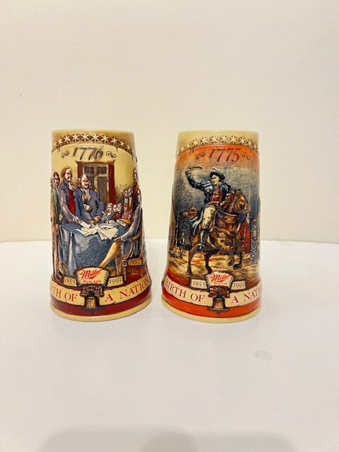 Pair of Rare Miller Birth of a Nation 1775 + 1776 Beer Mugs - Etsy