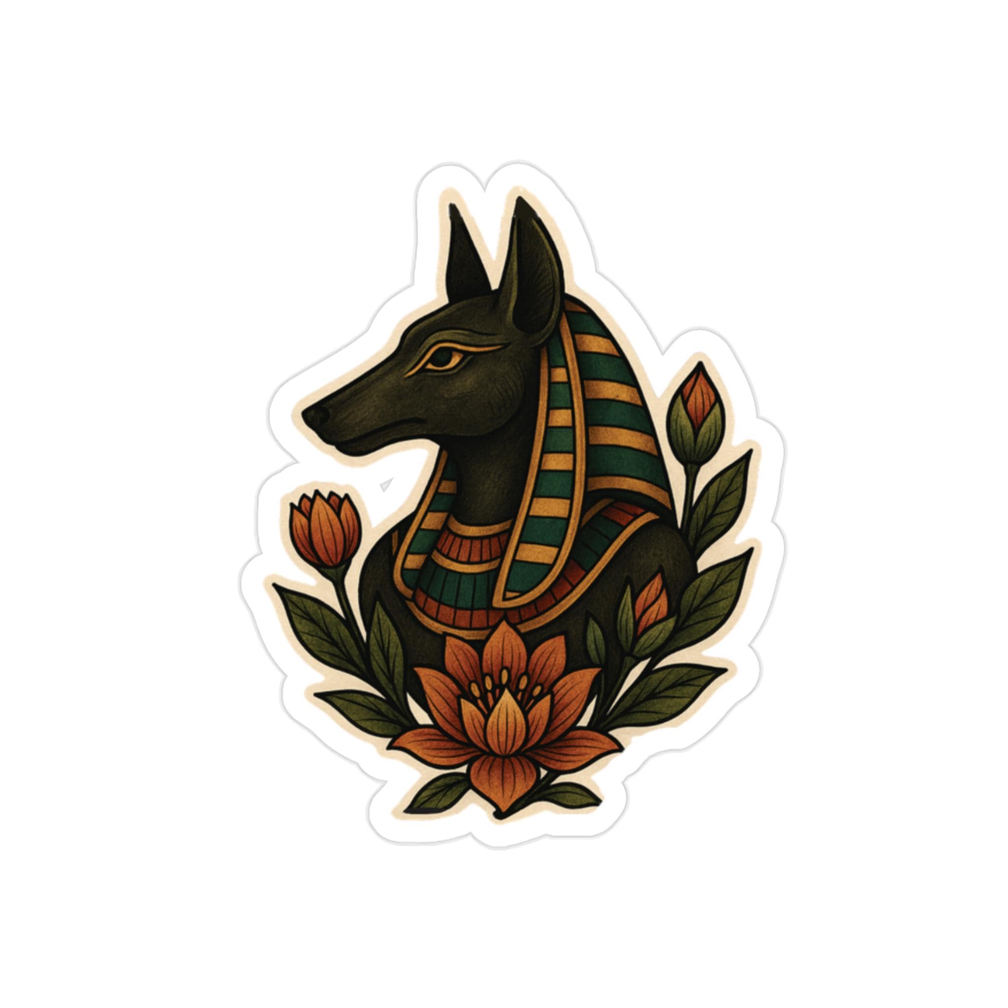 Anubis Egyptian Transparent Outdoor Sticker, Die-cut Anubis Art, Boho ...