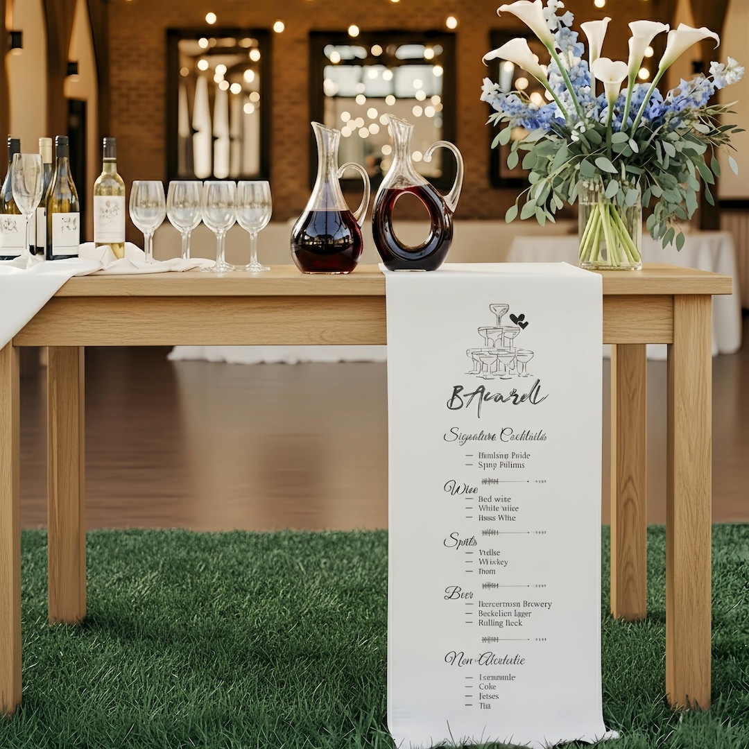 Custom Fabric Bar Sign, Linen Bar Sign for Wedding, Personalized Bar ...