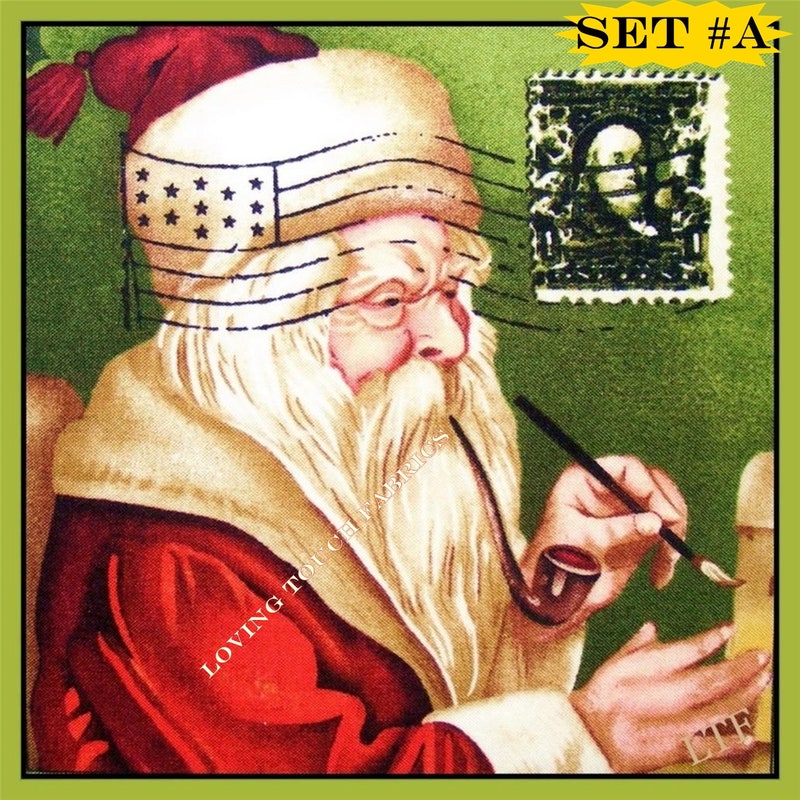 Vintage Santa Fabric - Etsy