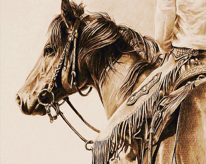 Riley Blake "ride THE Range", Pd12748-ready-72, Cowboy on Horseback ...