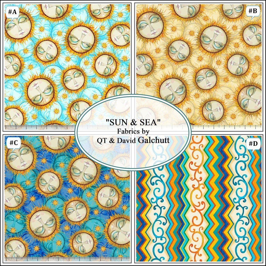 QT, David Galchutt, "sun & Sea", 28677, Fabrics, Priced @ 1/2 Yd. - Etsy