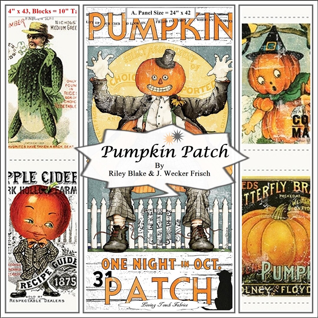 Pumpkin Patch, Riley Blake, J Wecker Frisch, Halloween, Fabric Panels ...
