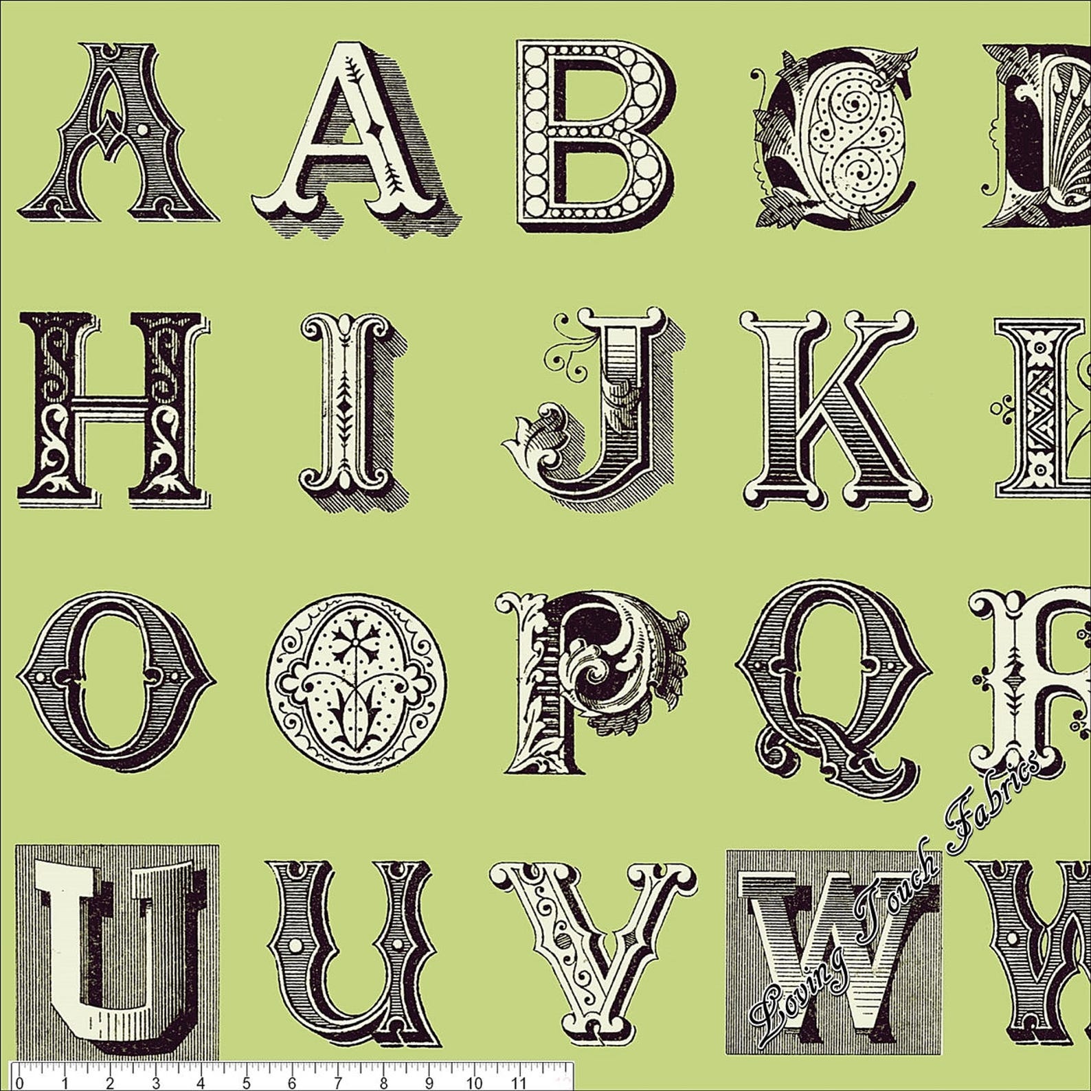 32 Letters QT Frisch "letter Stitch" #24055-H Alphabet Victorian Ornate ...