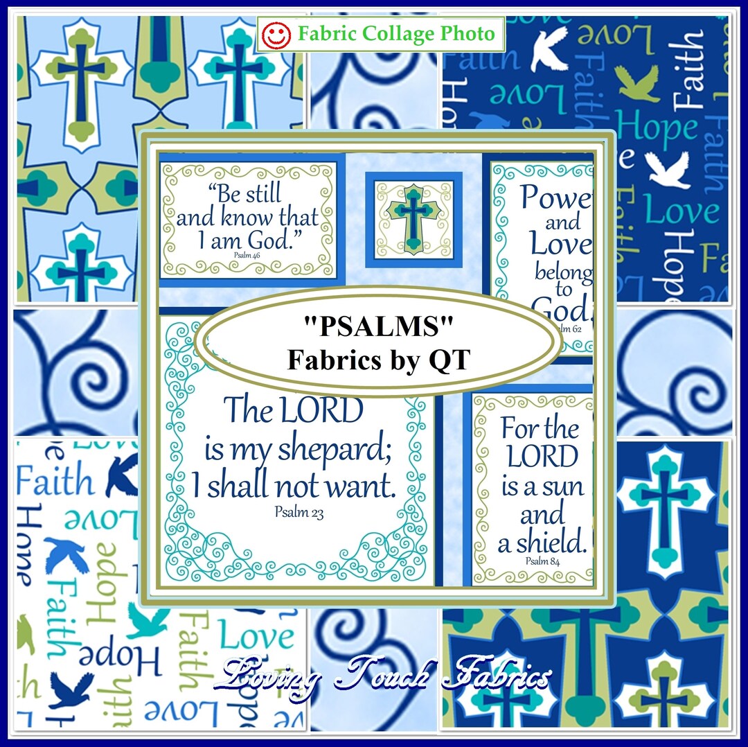 QT "psalms" Religious Christian Crosses Bible Verses Words Fabrics - Etsy