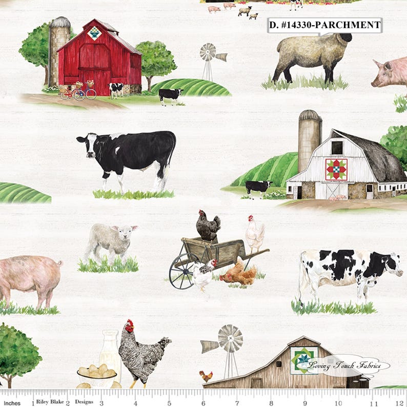 Spring Barn Quilts, Riley Blake, Tara Reed, Barns, Farm Animals ...