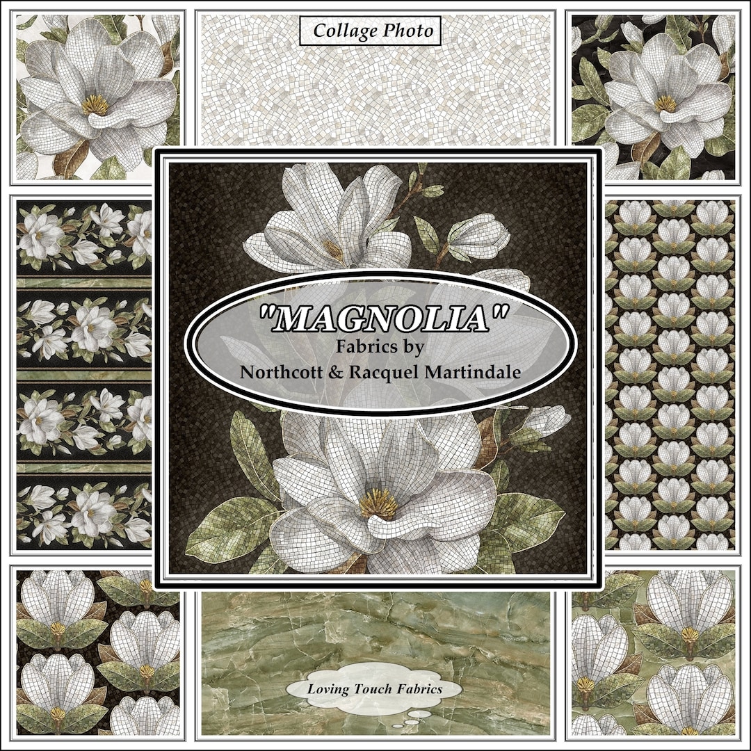 Northcott-magnolia-racquel Martindale-dp253-floral-fabrics - Etsy