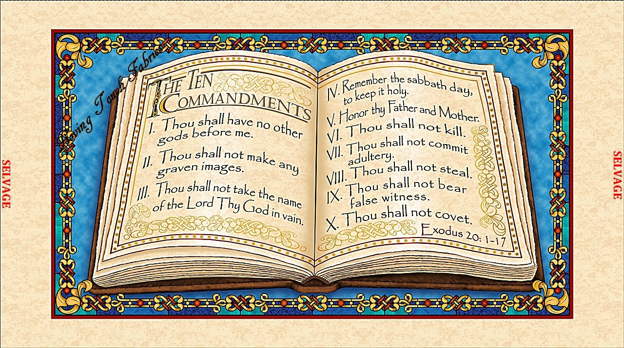 Quilting Treasures & Ivy Lane "the Ten Commandments" 24755-X Bible ...