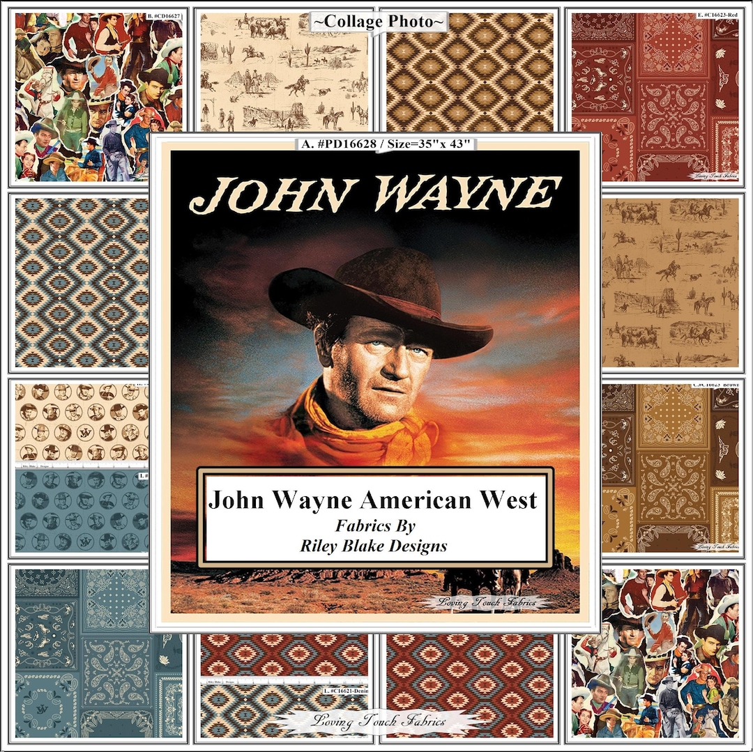 JOHN WAYNE American West, Riley Blake, Western,cowboy Fabrics - Etsy