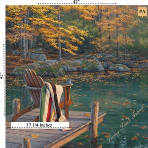 Northcott & Darrell Bush "on Golden Pond" Scenic Water Leaves Digitally ...