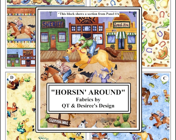 Riley Blake horsin' Around Western Cowboy Horse Fabric Panels - Etsy
