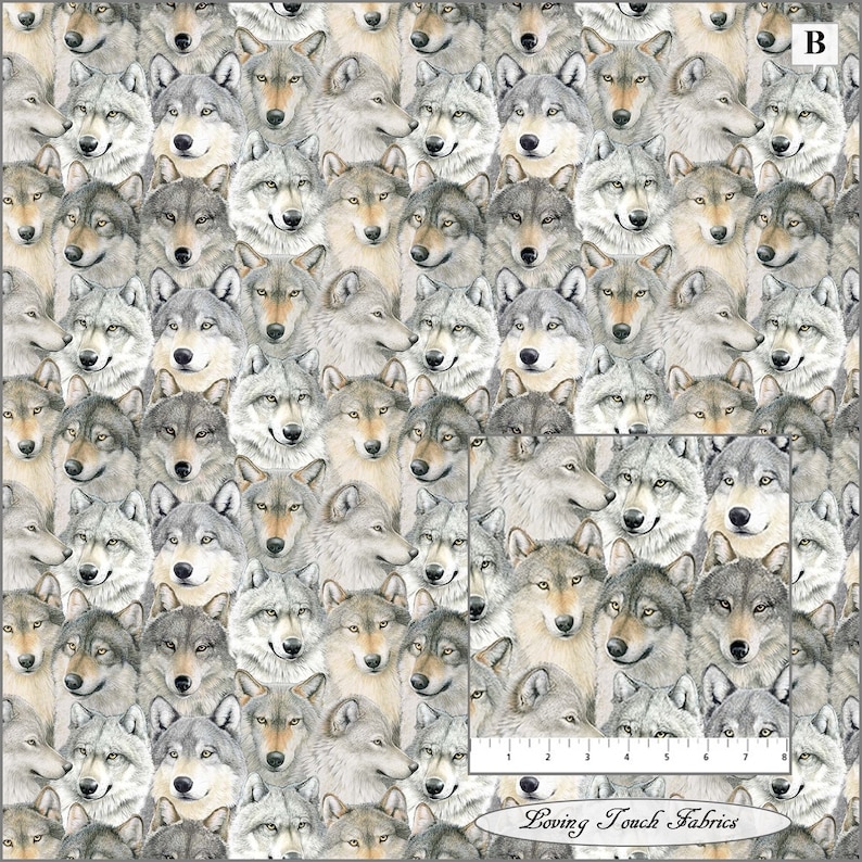 Northcott, Kathy Goff, "gray Wolf", Fabric Selection - Etsy