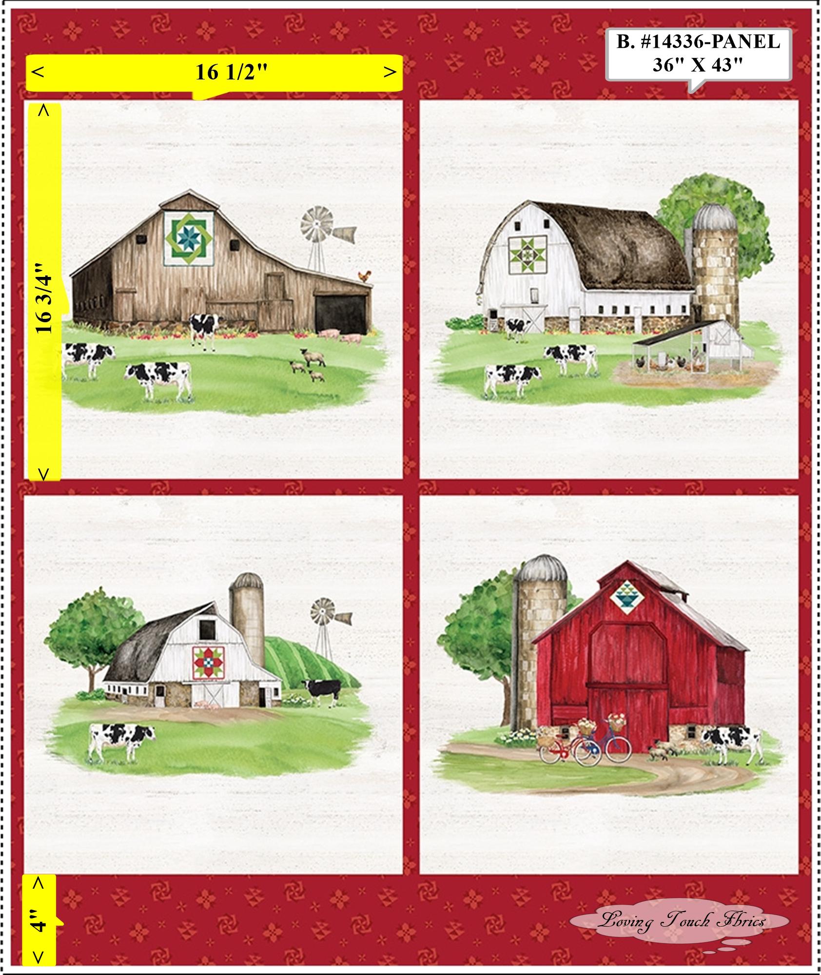 Spring Barn Quilts, Riley Blake, Tara Reed, Barns, Farm Animals ...