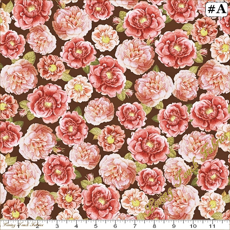 Quilting Treasures "rose Hill" Roses Leaves Fabric Collection (select ...