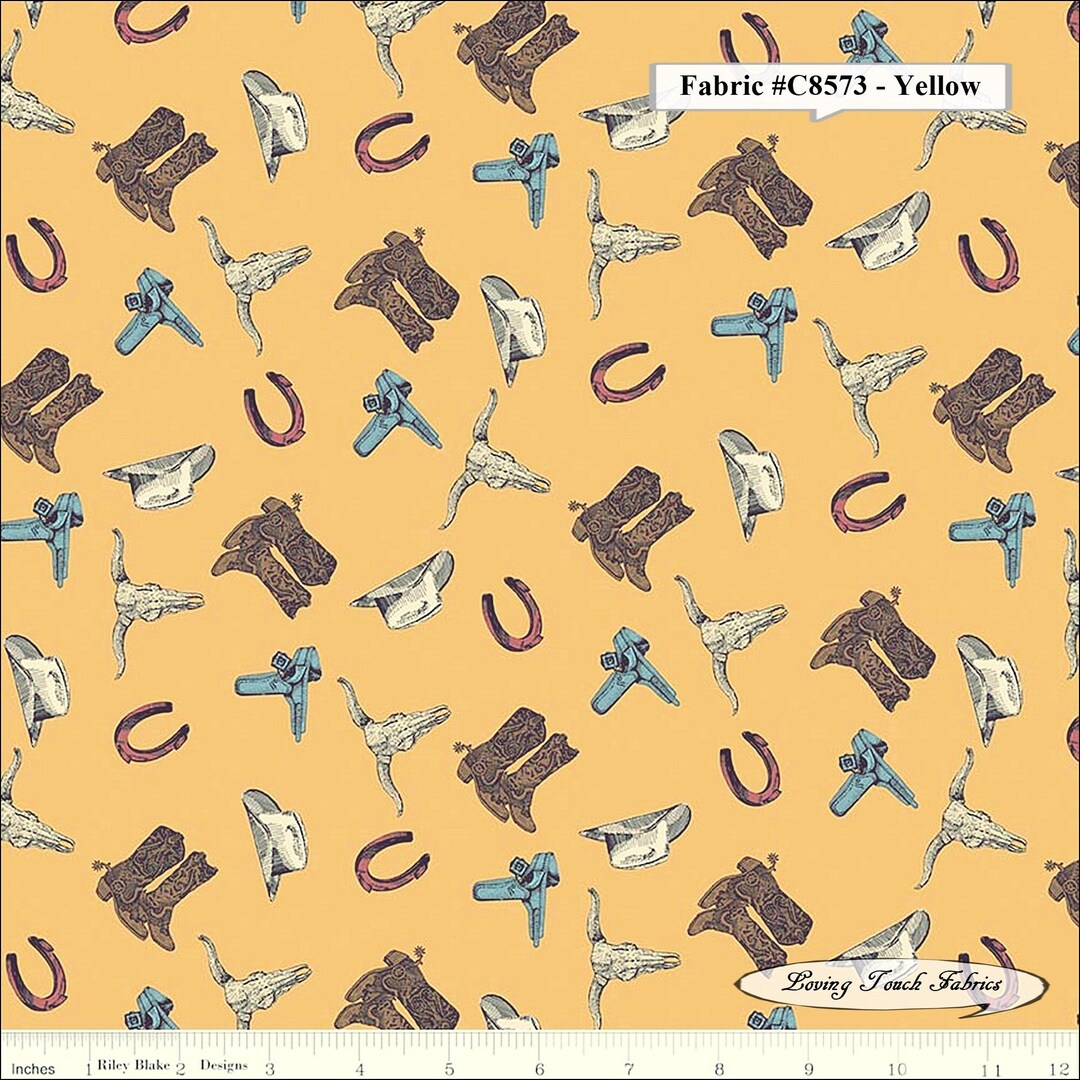 Riley Blake john Wayne Cowboy Assessories, c8573-yellow, Western ...