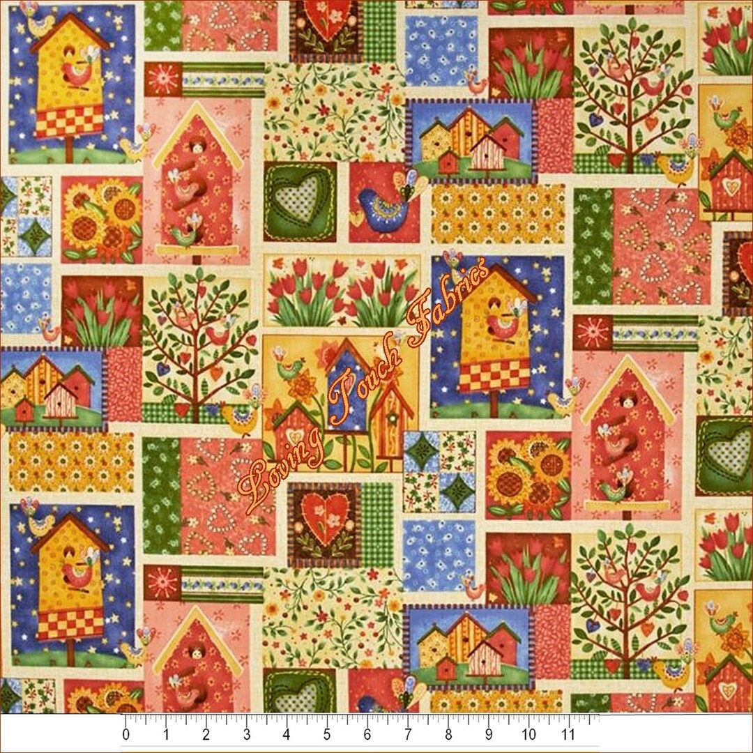 Paintbrush Studio,fabri-quilt, "birdsong Patch", 10561, Birdhouses ...