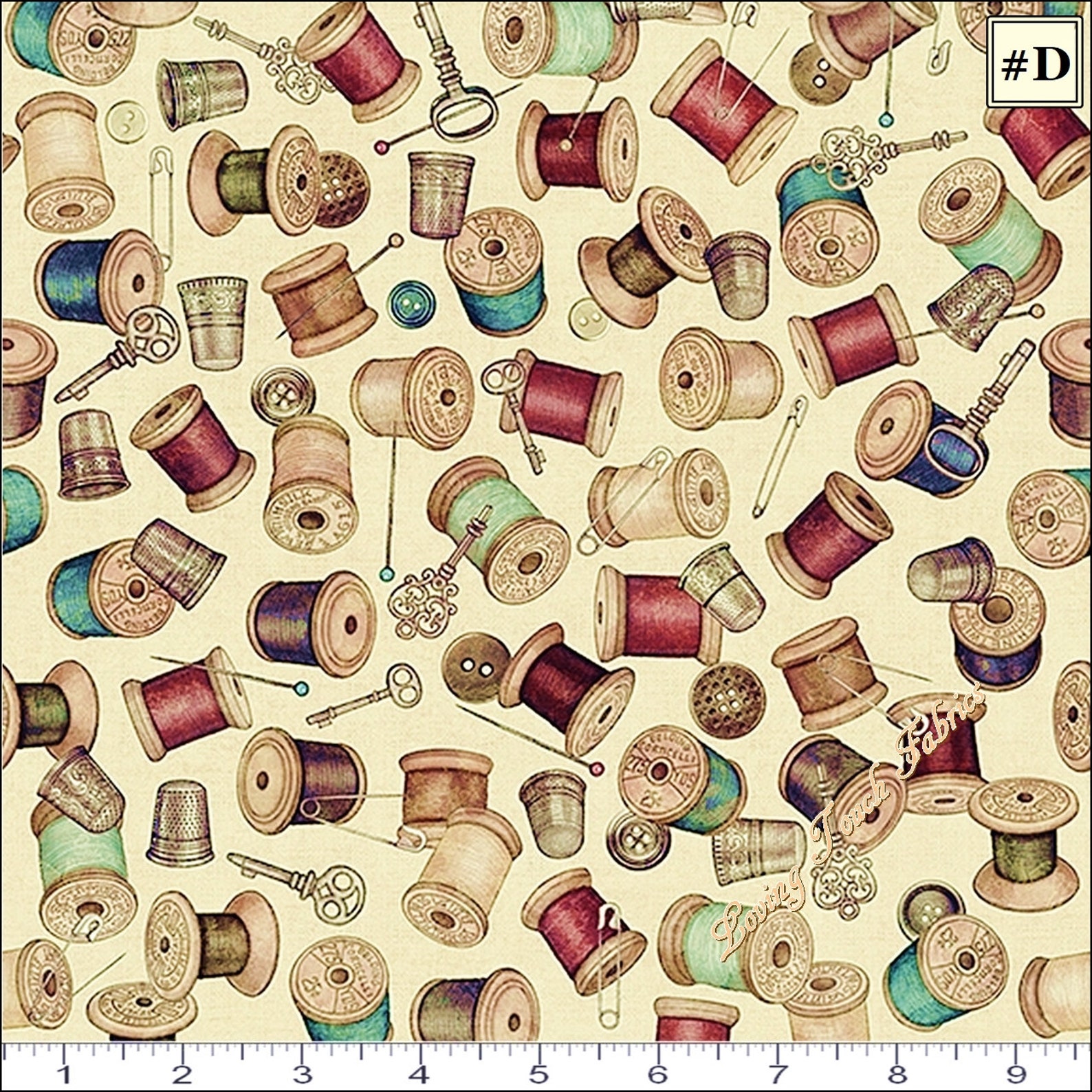 Quilting Treasures Dan Morris "seamless" Sewing Theme Notions Fabrics ...