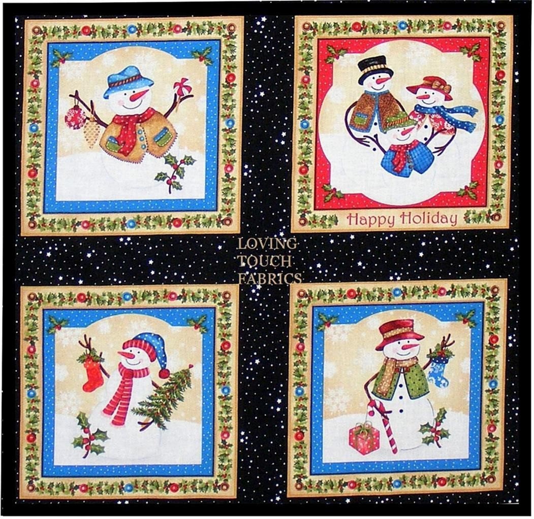 Benartex frosty Friends Snowmen Blocks Cotton - Etsy