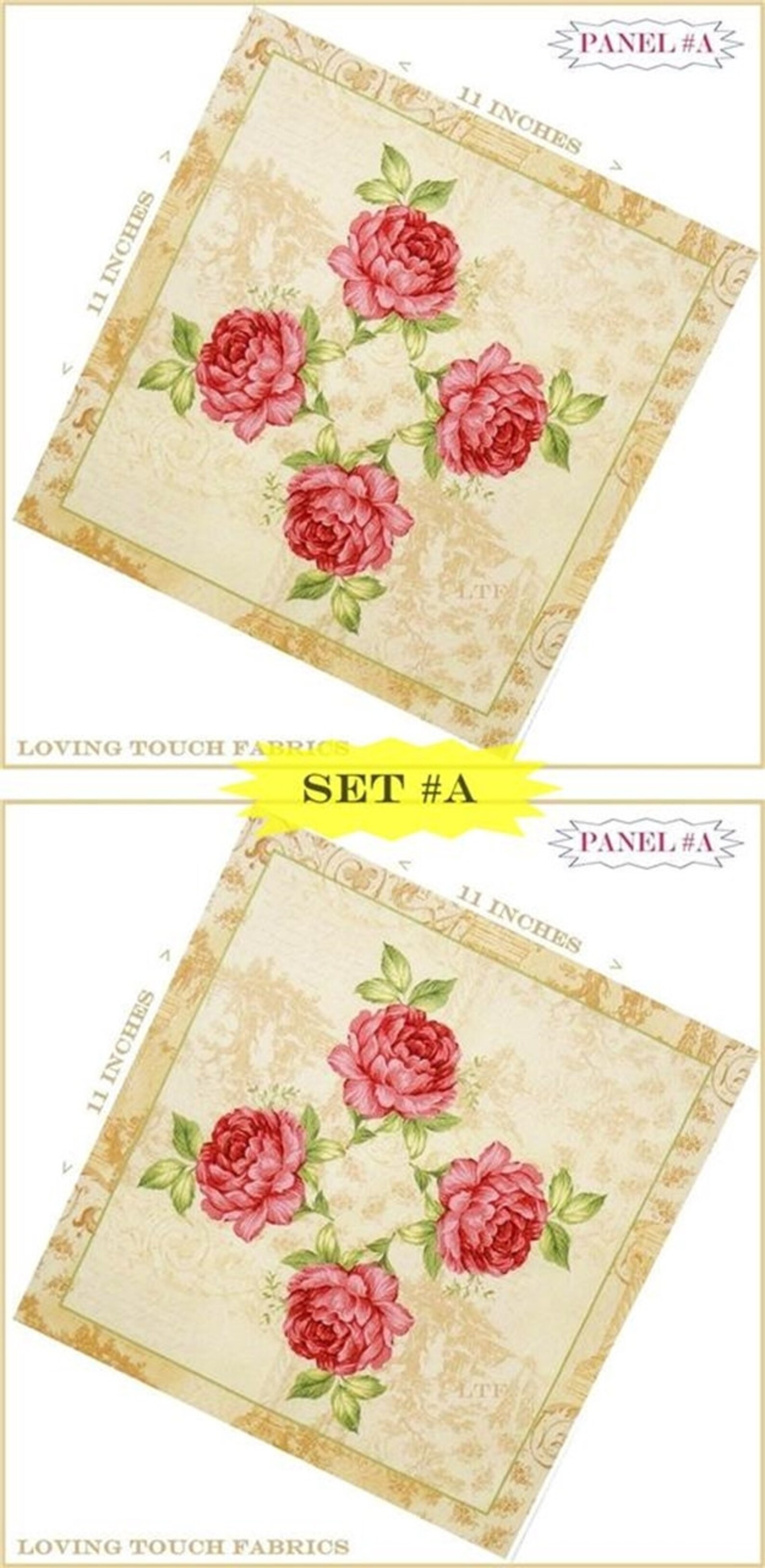 Paintbrush Studio Victorian Roses Tulips Panels 11 X | Etsy