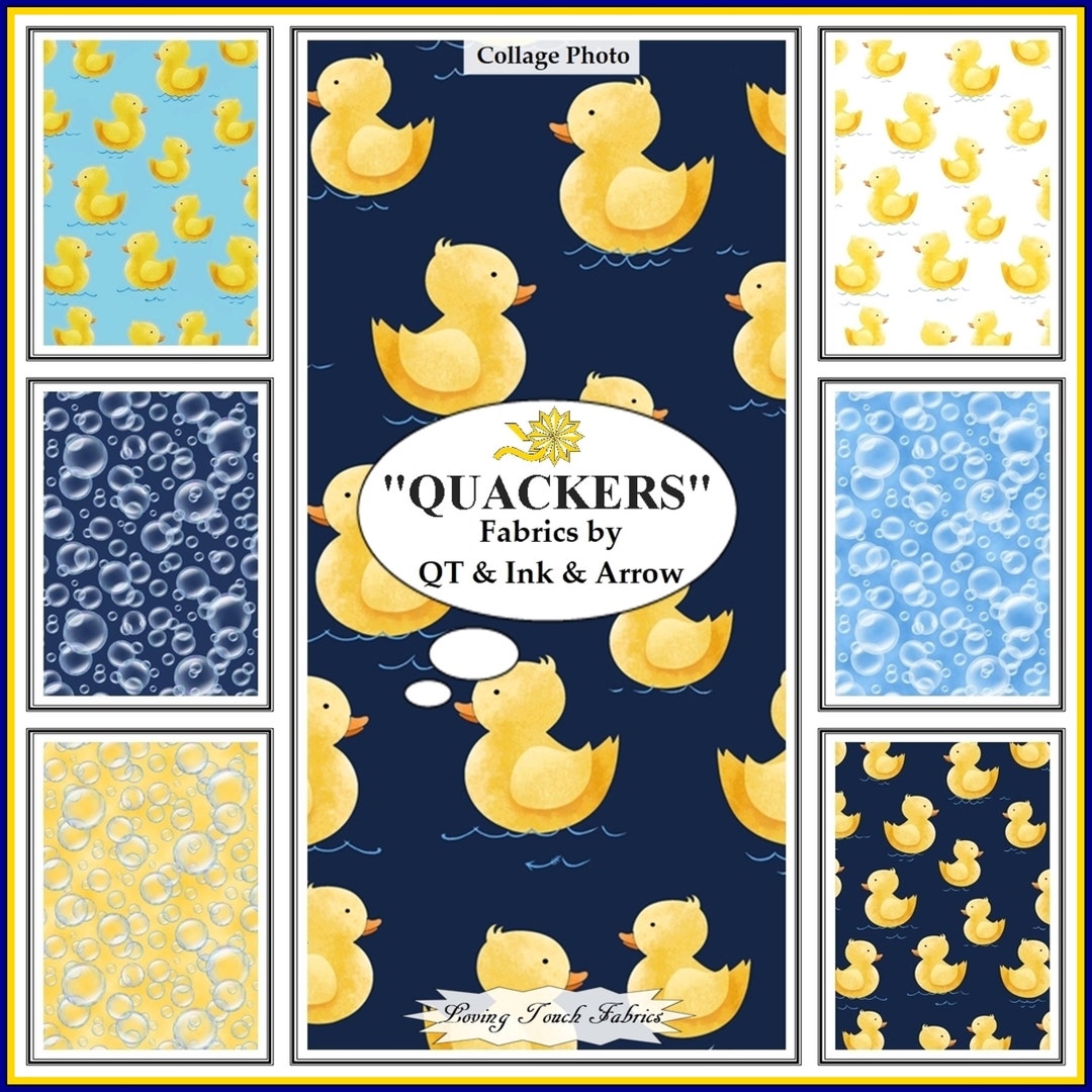 Quacker QT Ink & Arrow Swimming Ducks Bubbles Fabrics Price @ 1/2 Yd - Etsy