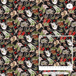 Northcott, "howdy Christmas", Deborah Edwards, Western Boots, Hats ...