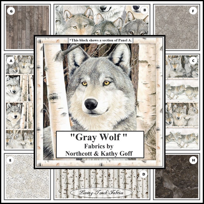 Northcott, Kathy Goff, "gray Wolf", Fabric Selection - Etsy