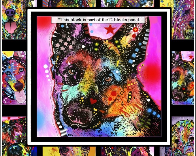 QT, Dan Morris, "doggie Daze", 27957-J, Dogs, Pop Art Fabric Panels, 35 ...