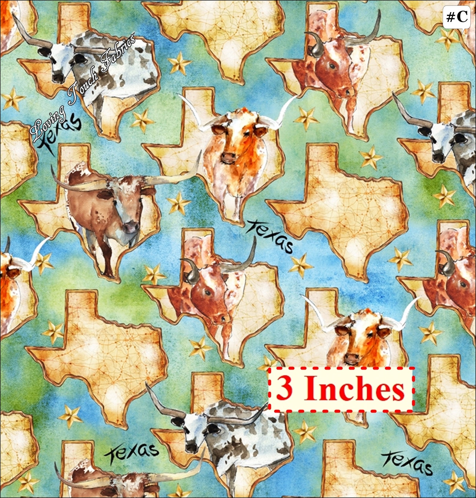 Quilting Treasures Longhorns Texas Cattle Western - Etsy