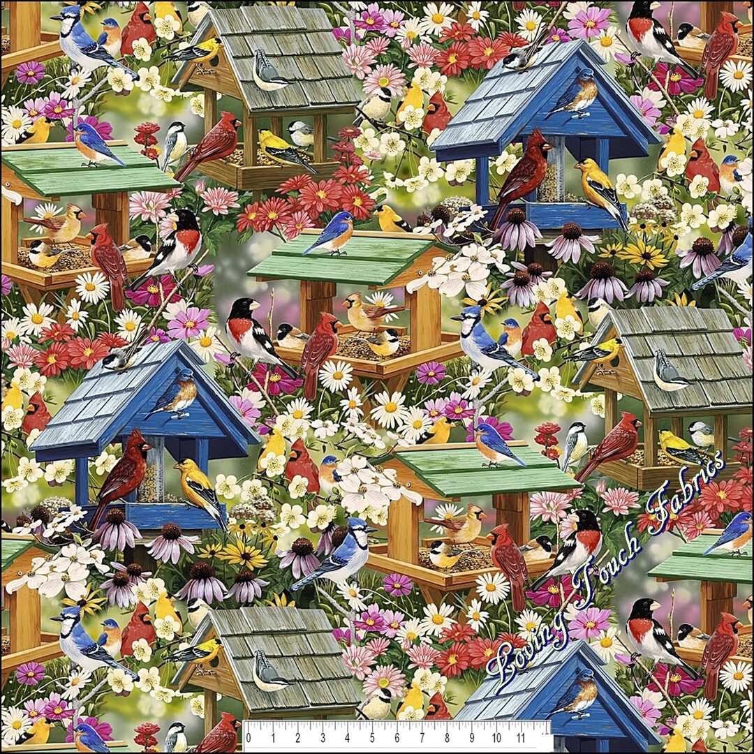 David Textiles "spring Again" Large Birdhouses Scenic RN-52469 Priced ...