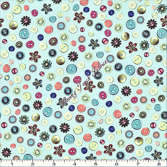 Craft Supplies & Tools Fabric Cute as a Button Fabric QT Quilting ...